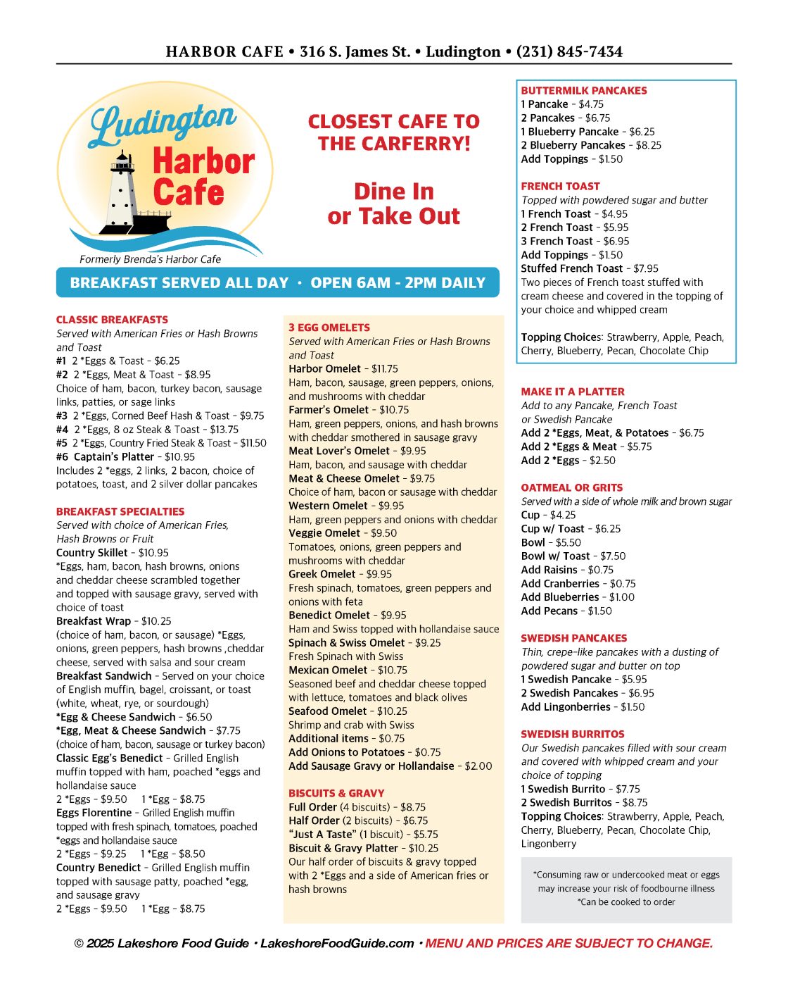 Harbor Cafe in the Lakeshore Food Guide - West Michigan Guides
