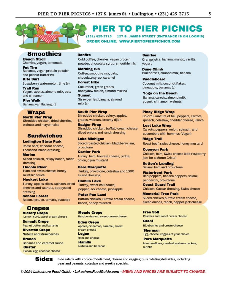 Lakeshore Food Guide - Pier to Pier Picnics - West Michigan Guides